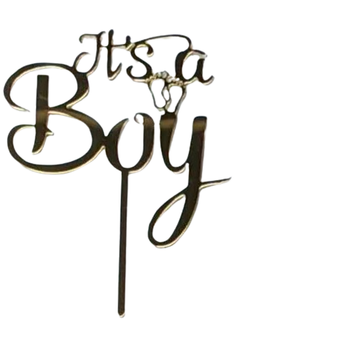 Announce Joy: Acrylic Gold 'It's a Boy' & 'It's a Girl' Cake Toppers ...