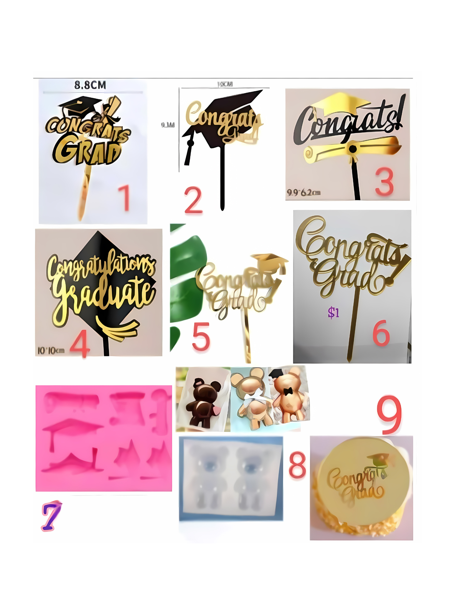 Celebrate with Custom Graduation Acrylic Cake & Cupcake Toppers ...